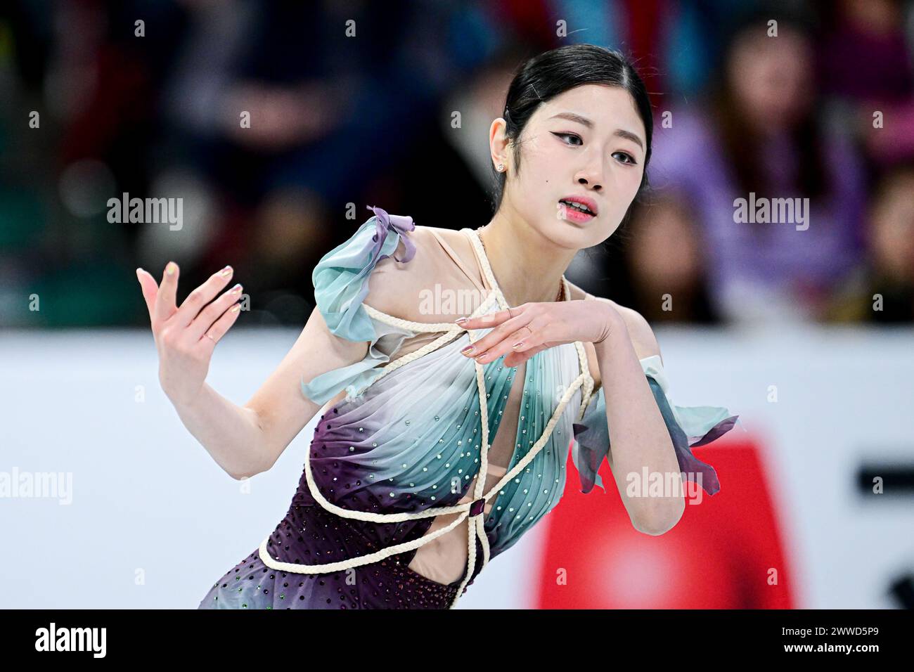 Haein LEE (KOR), during Women Free Skating, at the ISU World Figure ...