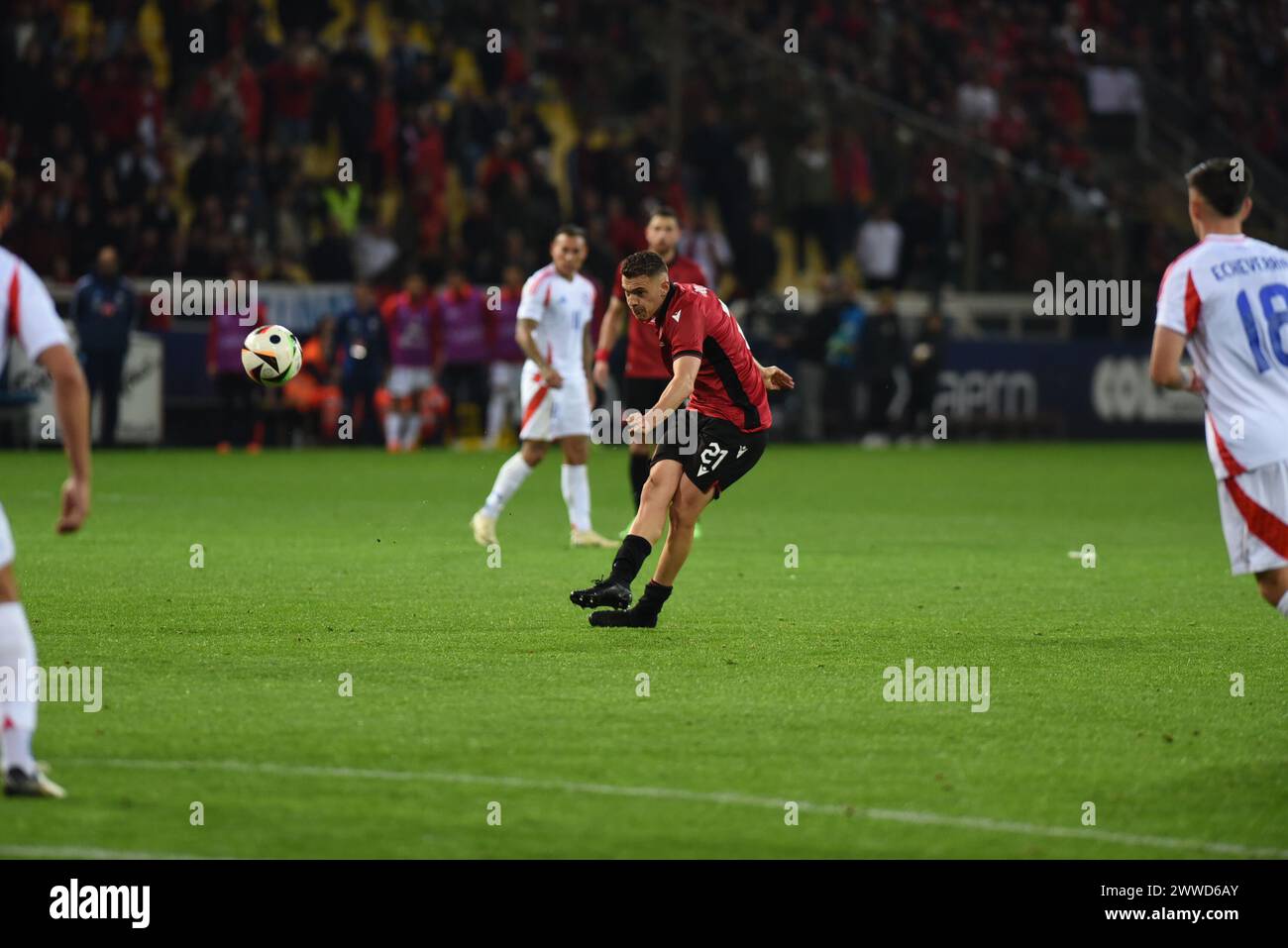 Parma, Italy. 22nd Mar, 2024. Albanian footballer KRISTJAN ASLLANI in ...