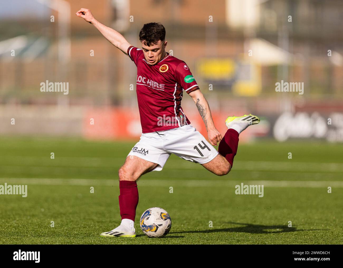 Stenhousemuir, Scotland. 23 March 2024. Kinlay Bilham (14 ...