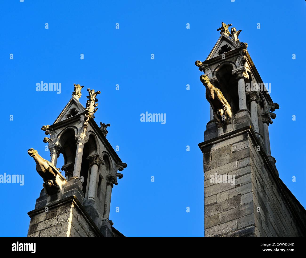 Versailles, Paris, France, June 30, 2022. Detail of Notre Dame ...