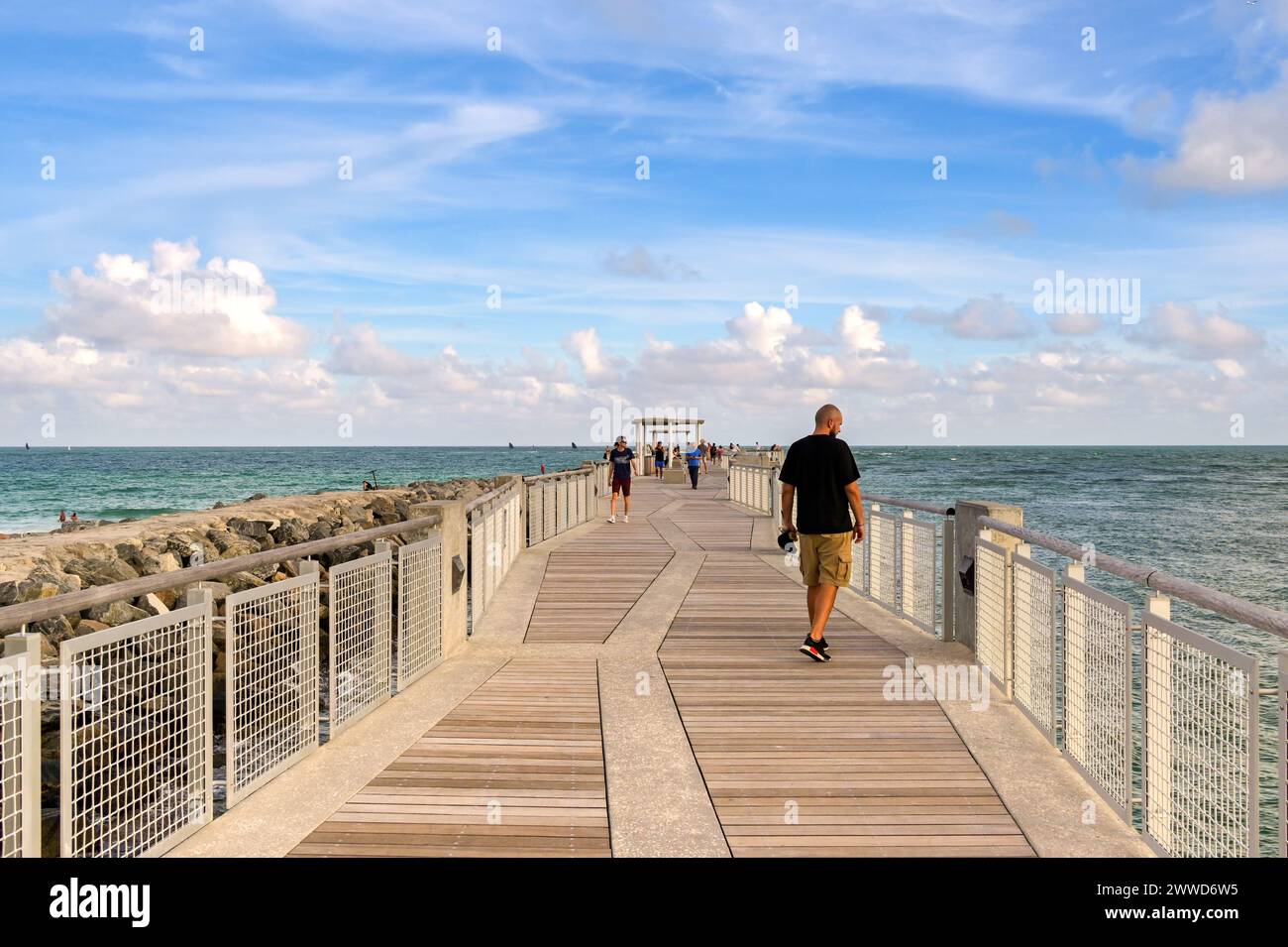 Miami Beach, Miami, Florida, USA - 1 December 2023: People walking on ...