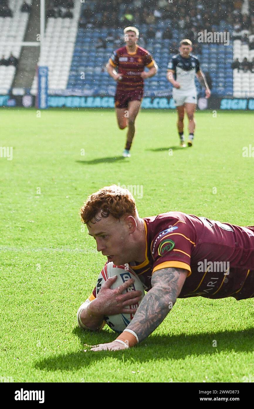 Huddersfield, England - 23rd March 2024 Harvey Livett (22) of ...