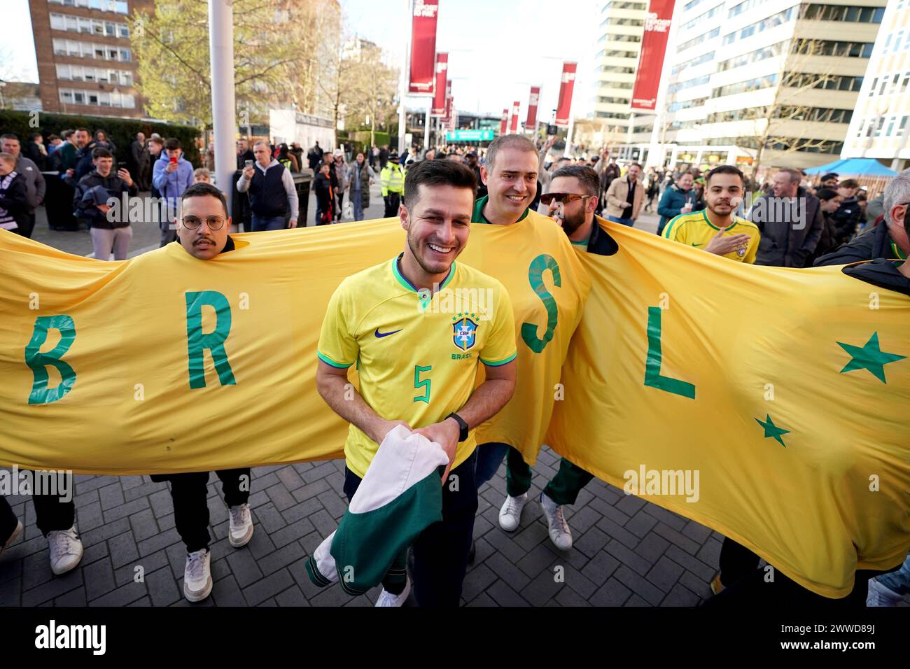 Brazil fans on Wembley Way ahead of the international friendly match at ...