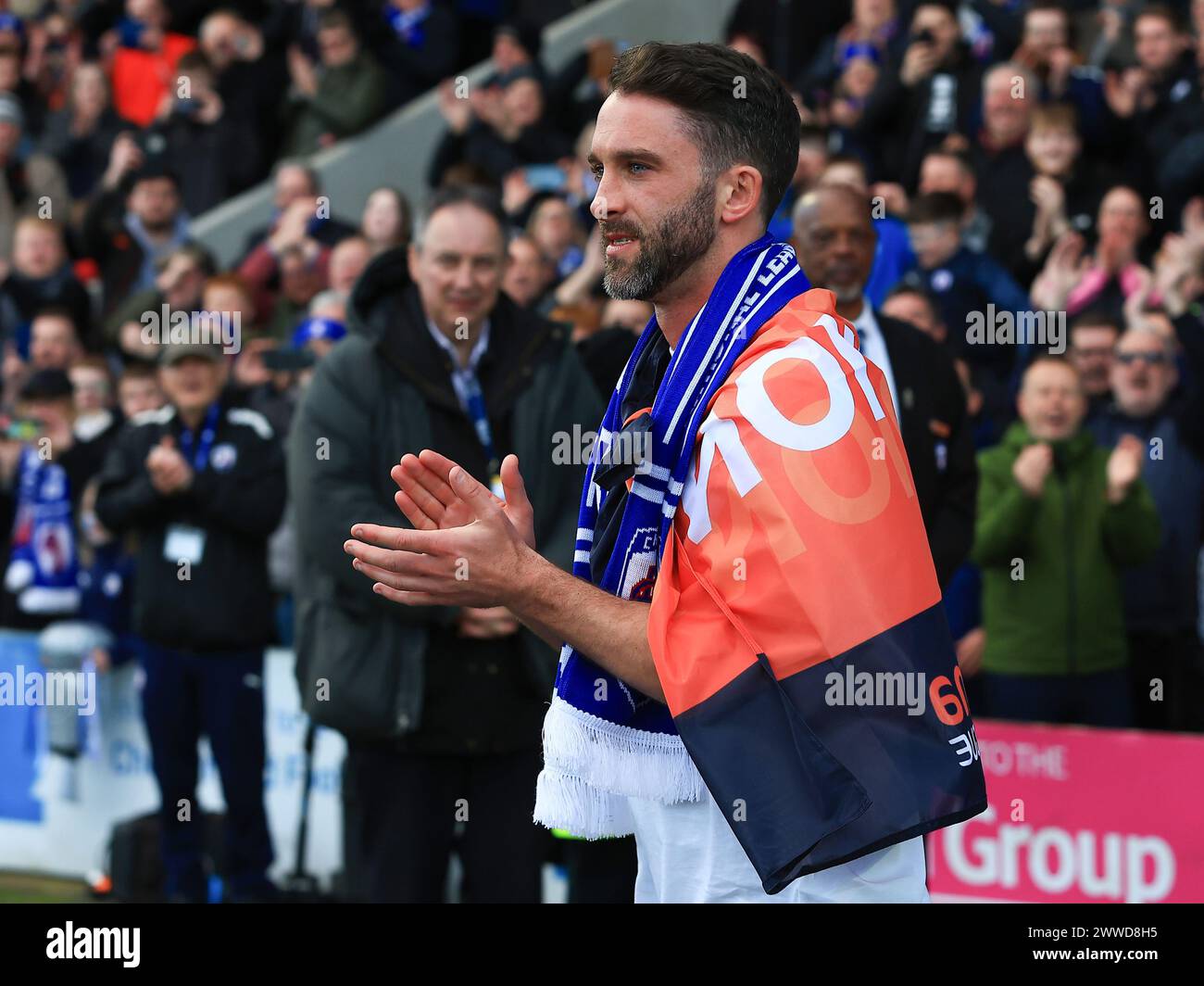Chesterfield, UK. 23rd Mar, 2024. Will Grigg of Chesterfield celebrates ...