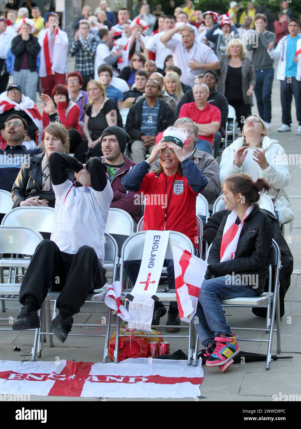 24/06/2012 ..England fans watch the England Italy game on a giant ...