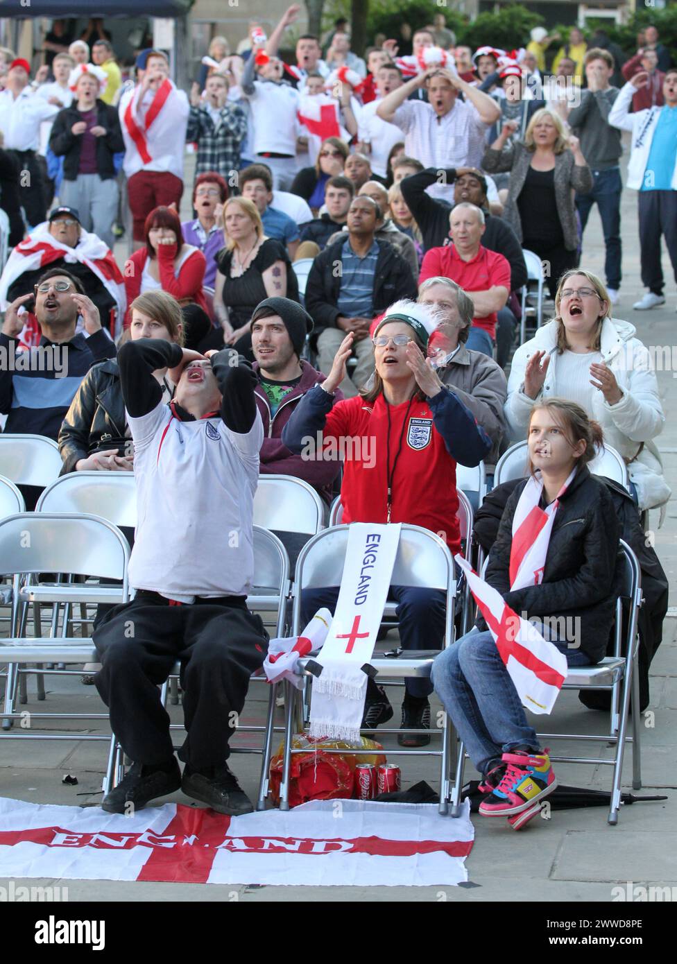24/06/2012 ..England fans watch the England Italy game on a giant ...