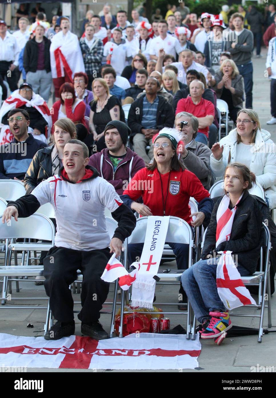 24/06/2012 ..England fans watch the England Italy game on a giant ...