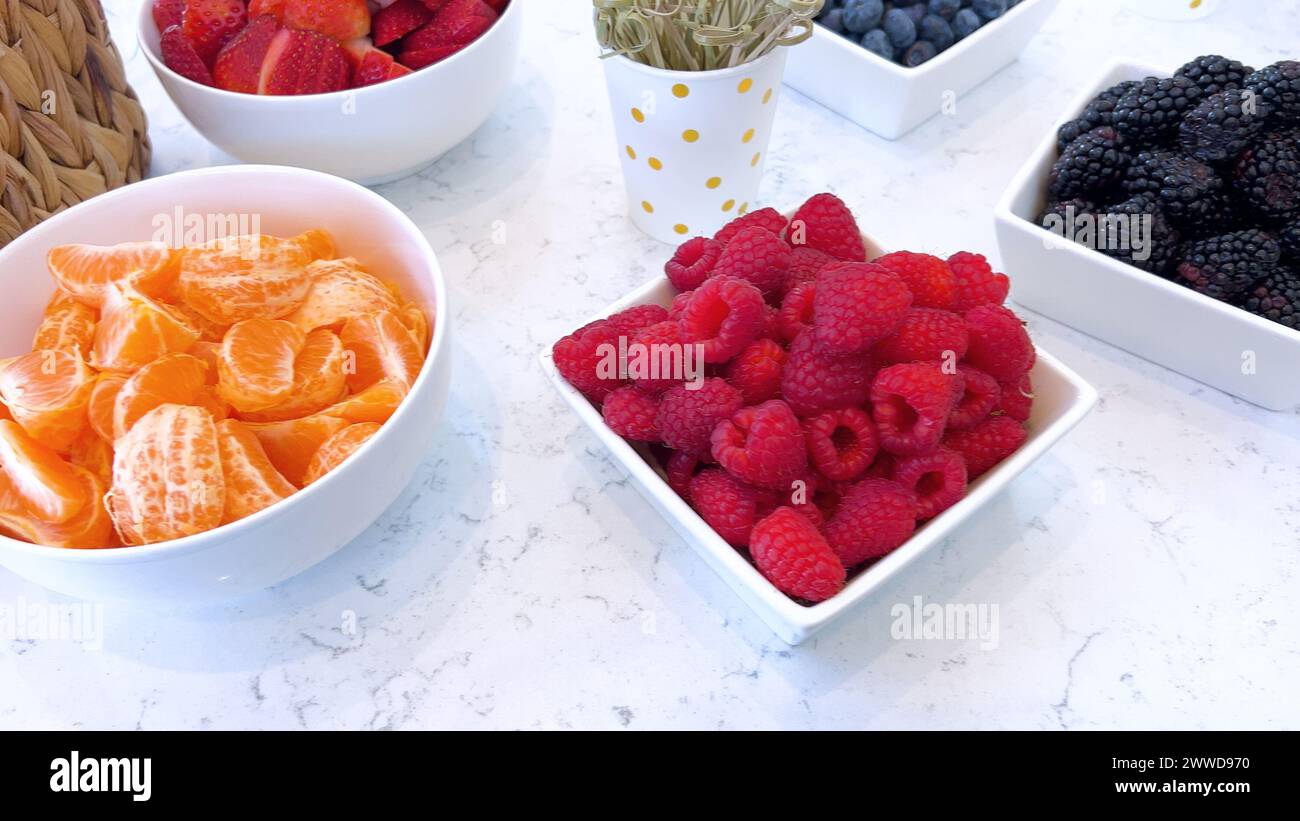 Colorful Array of Fresh Berries and Citrus Fruit on Display Stock Photo ...