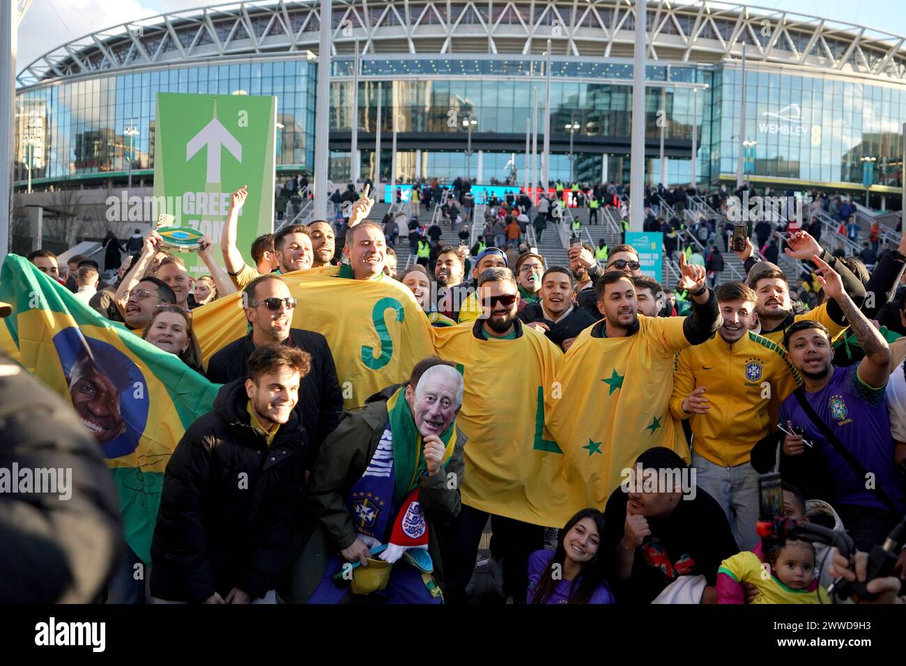 Brazil fans on Wembley Way ahead of the international friendly match at ...