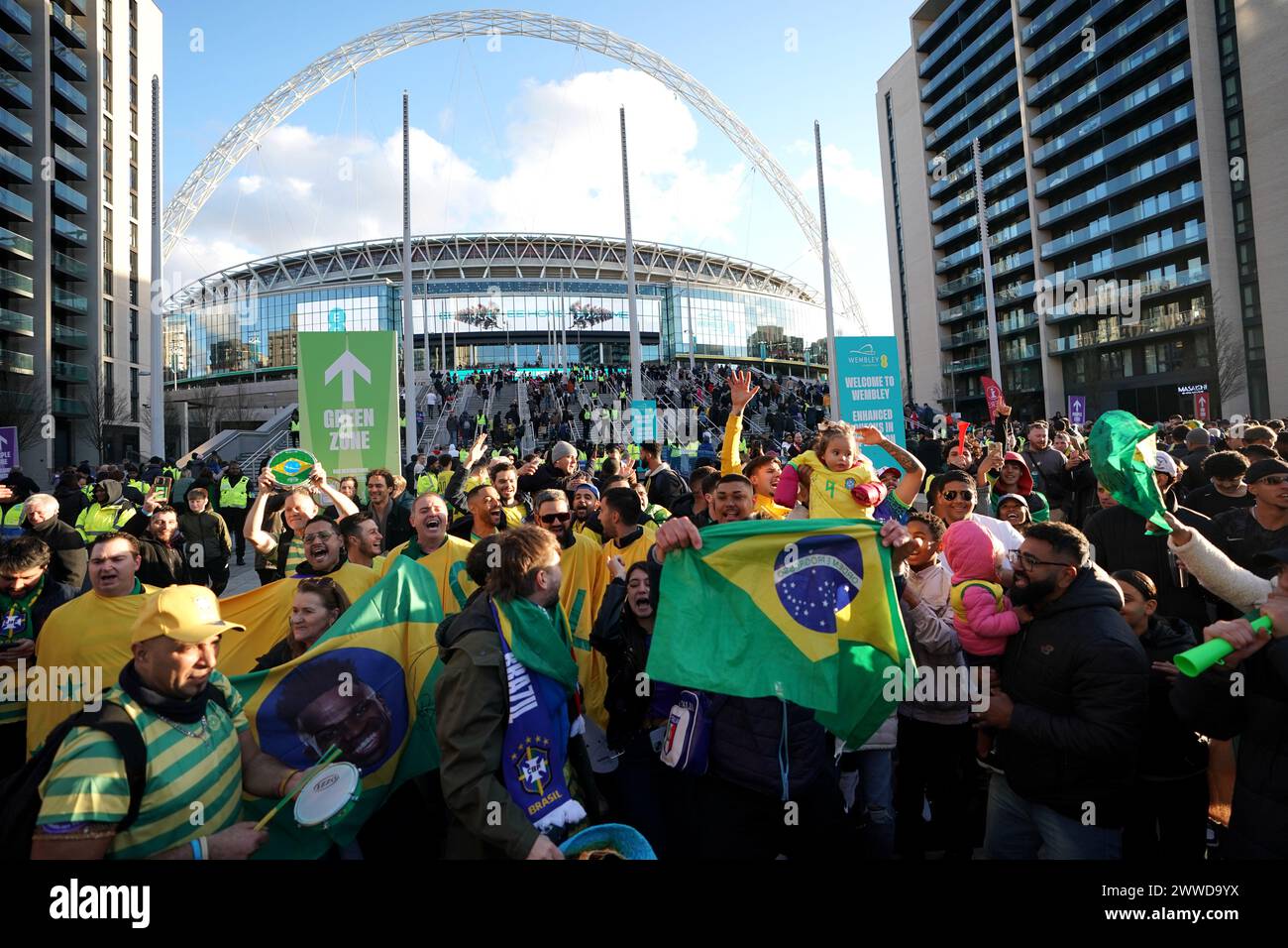 Brazil fans on Wembley Way ahead of the international friendly match at ...