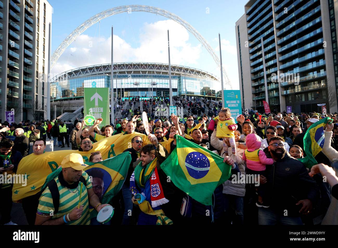 Brazil fans on Wembley Way ahead of the international friendly match at ...