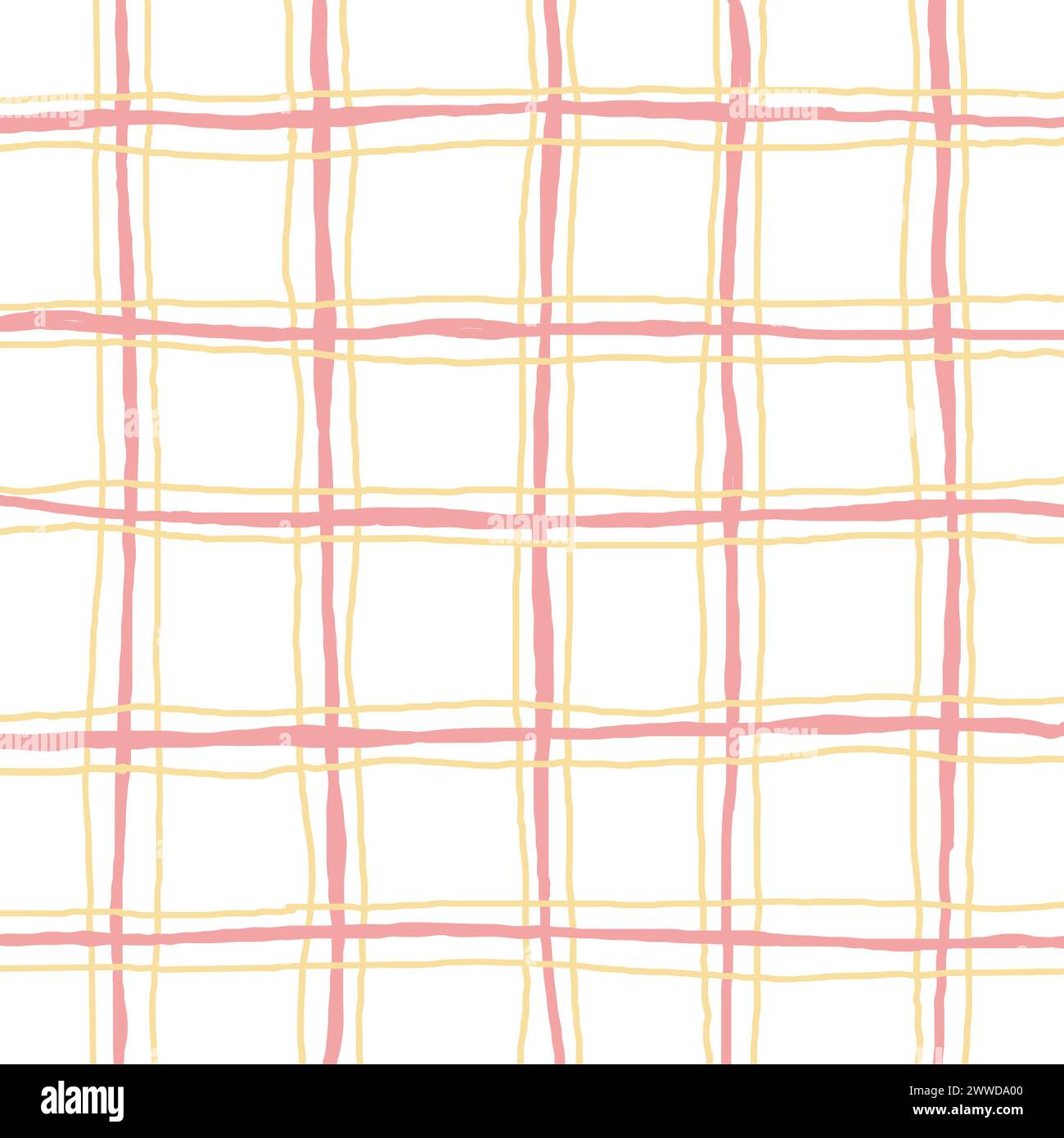 Checked, square, plaid vector pattern. Vertical and horizontal hand ...