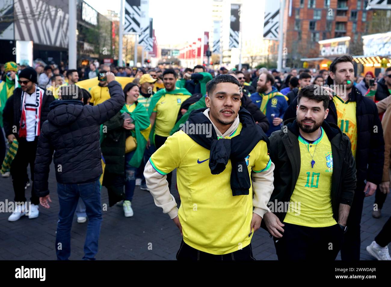 Brazil fans on Wembley Way ahead of the international friendly match at ...