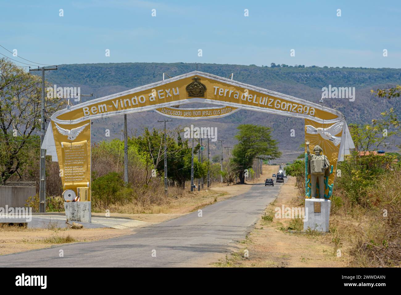 Entrance portal to the city of Exu, Pernambuco, Brazil on October 17 ...