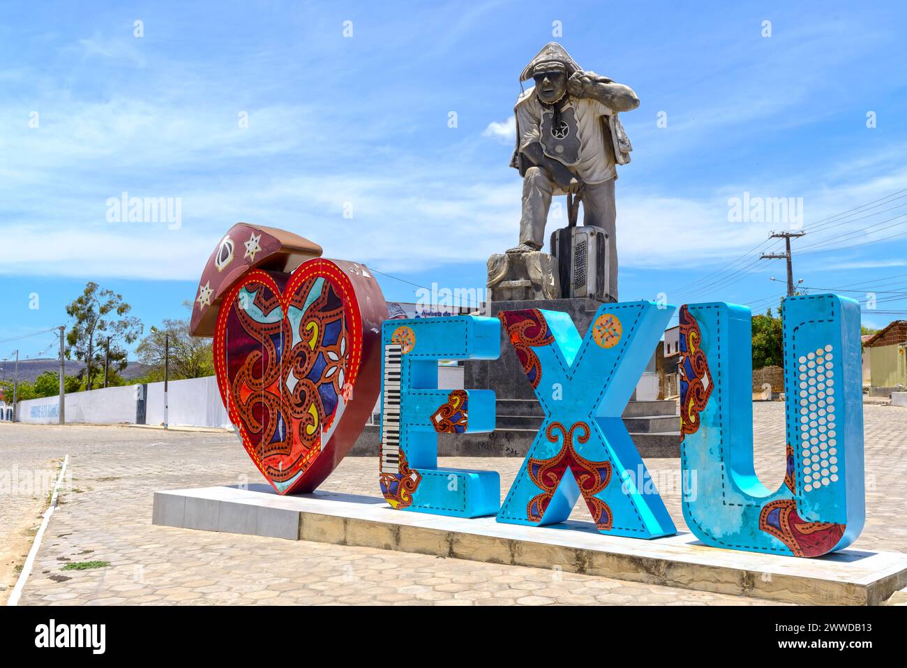 Statue of Luiz Gonzaga, the King of Baião, in Exu, Pernambuco, Brazil ...
