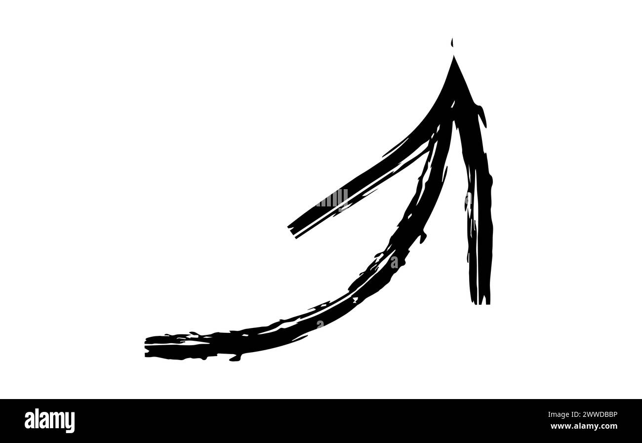 Hand drawn crayon chalk charcoal line arrow. textured arrow isolated on ...