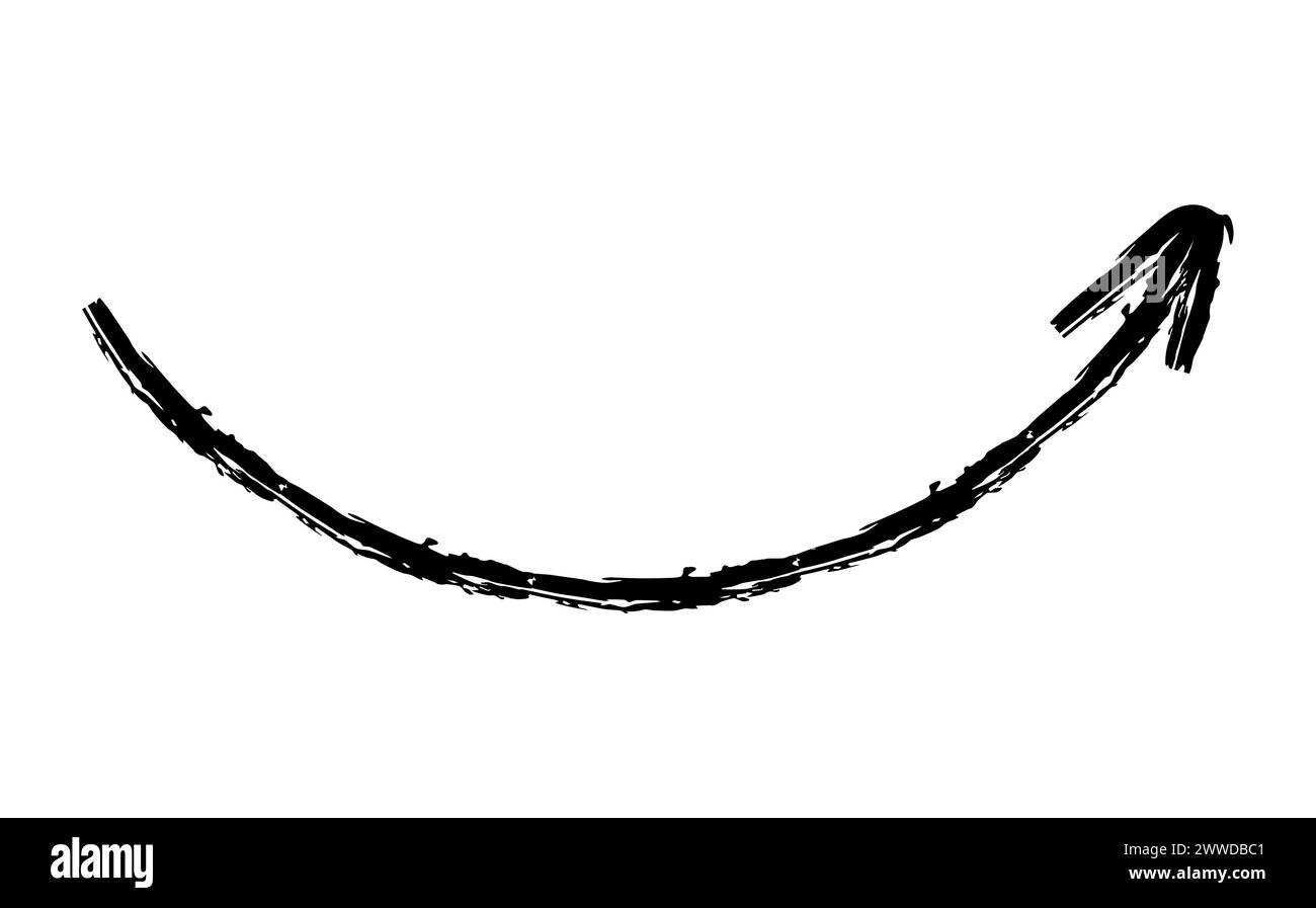 Hand drawn crayon chalk charcoal line arrow. textured arrow isolated on ...