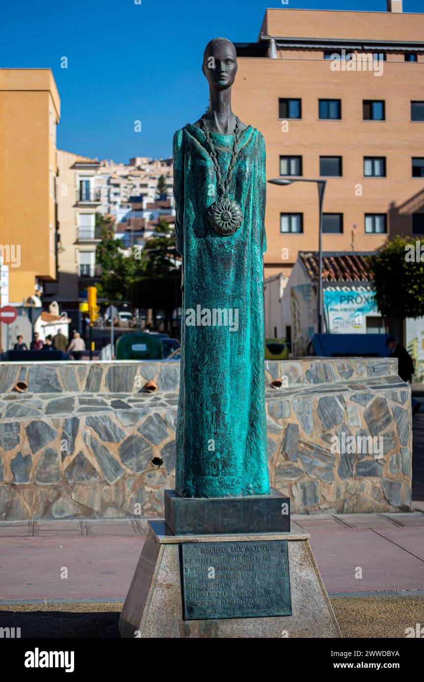 RINCON DE LA VICTORIA, SPAIN - FEBRUARY 21, 2024: Statue of Noctiluca ...
