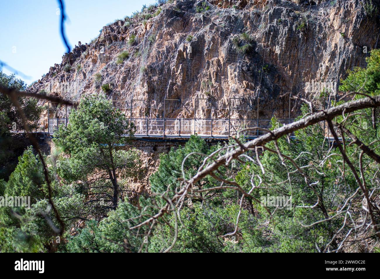 Hiking trail to Colgante bridge (Puente Colgante El Saltillo) over ...