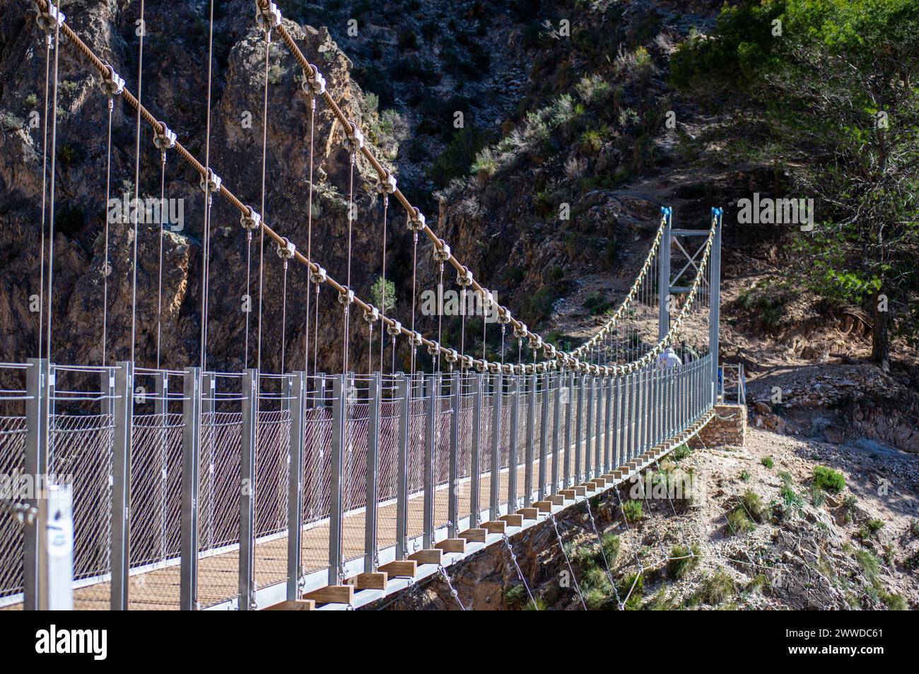 Hiking trail to Colgante bridge (Puente Colgante El Saltillo) over ...