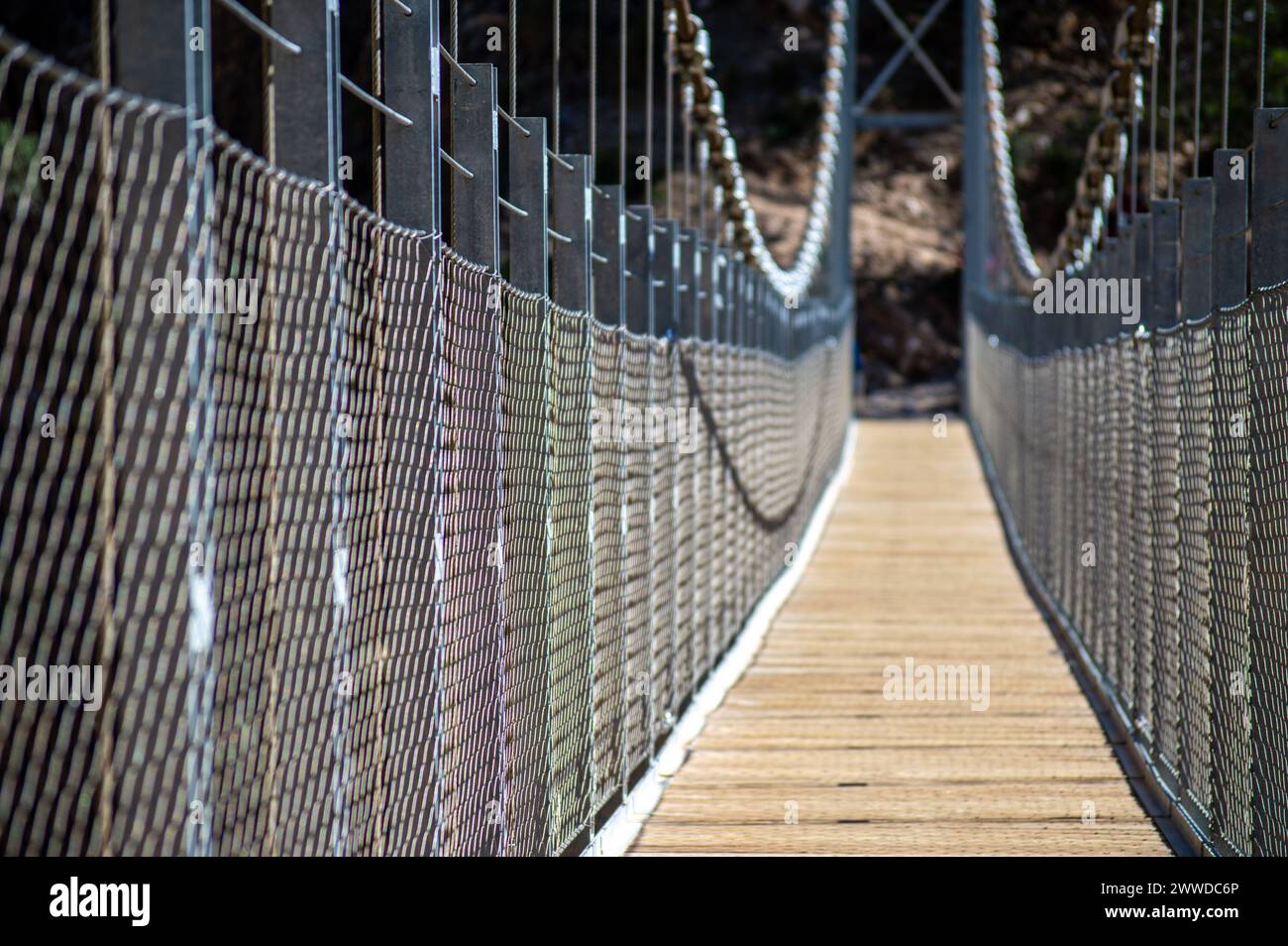 Hiking trail to Colgante bridge (Puente Colgante El Saltillo) over ...