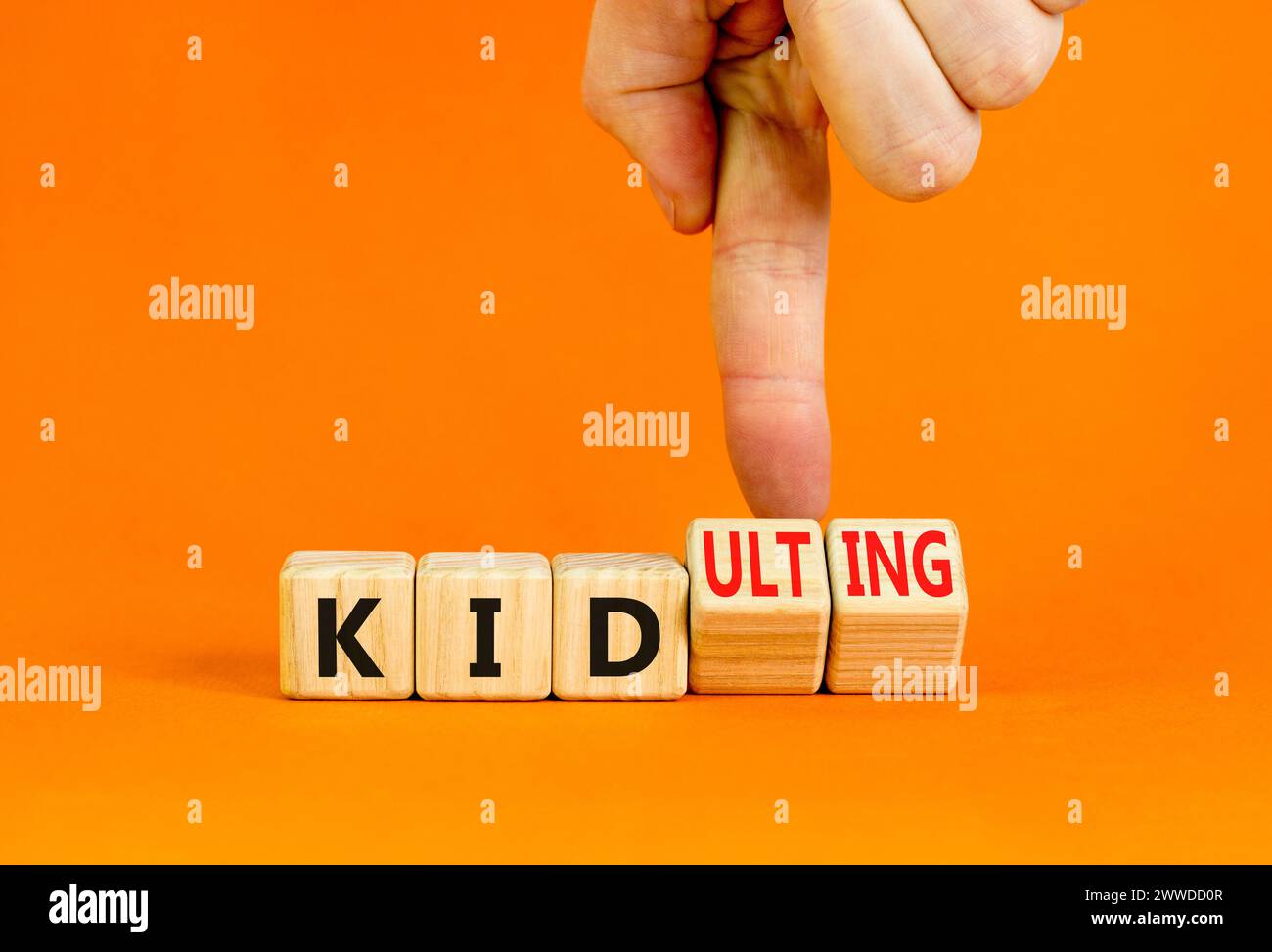 Kid or kidulting symbol. Concept words Kid or Kidulting on wooden cubes ...