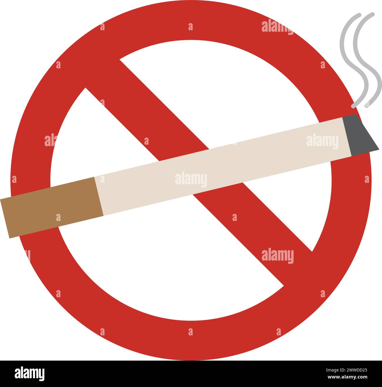 Cigarettes release toxic fumes that damage the lungs. Sign prohibiting ...
