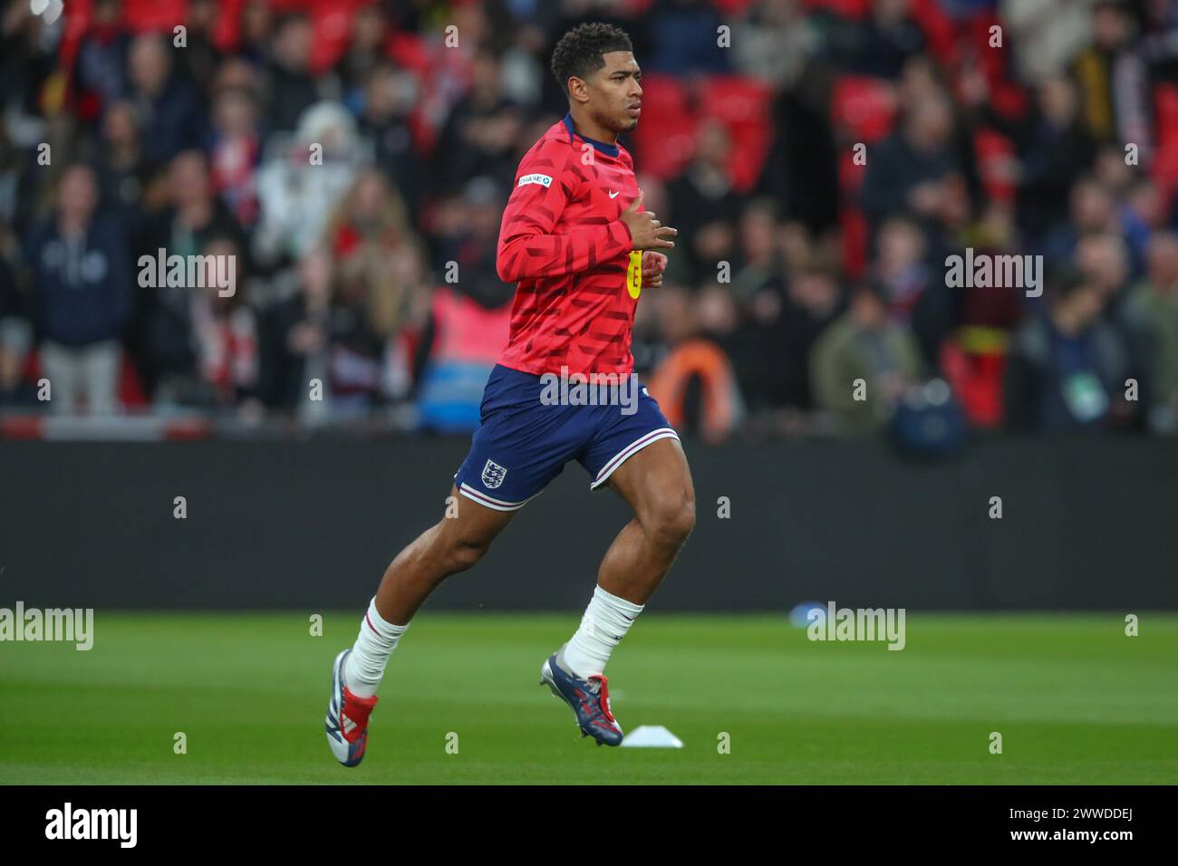 Jude Bellingham of England in the pregame warmup session during the ...