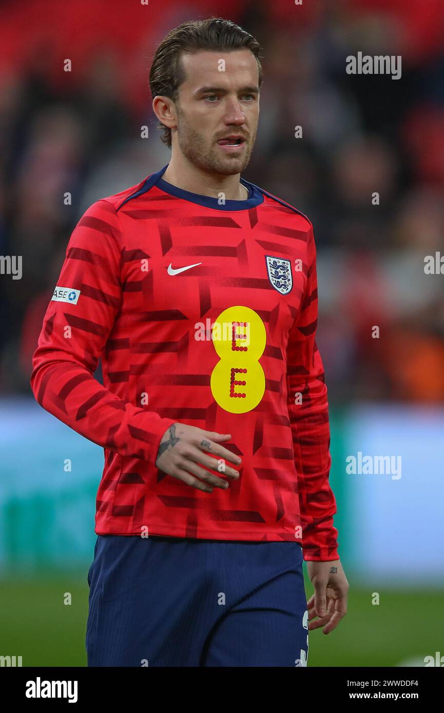 Ben Chilwell of England in the pregame warmup session during the ...