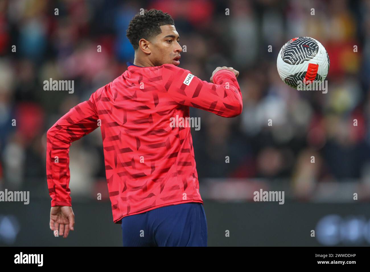 Jude Bellingham of England in the pregame warmup session during the ...