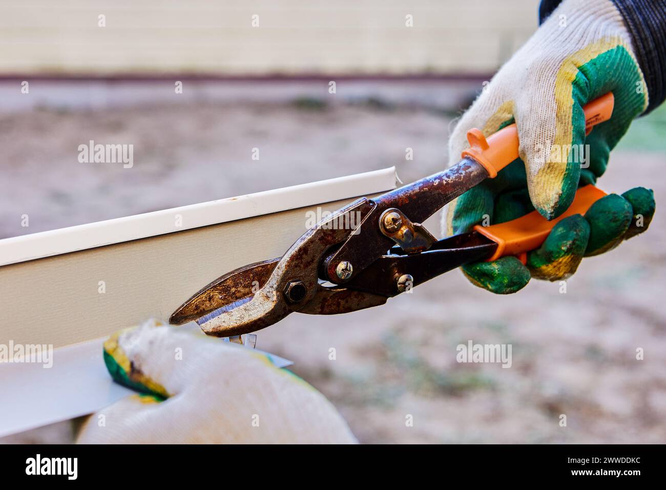 Sheet metal shears snips are used when installing window slopes on ...