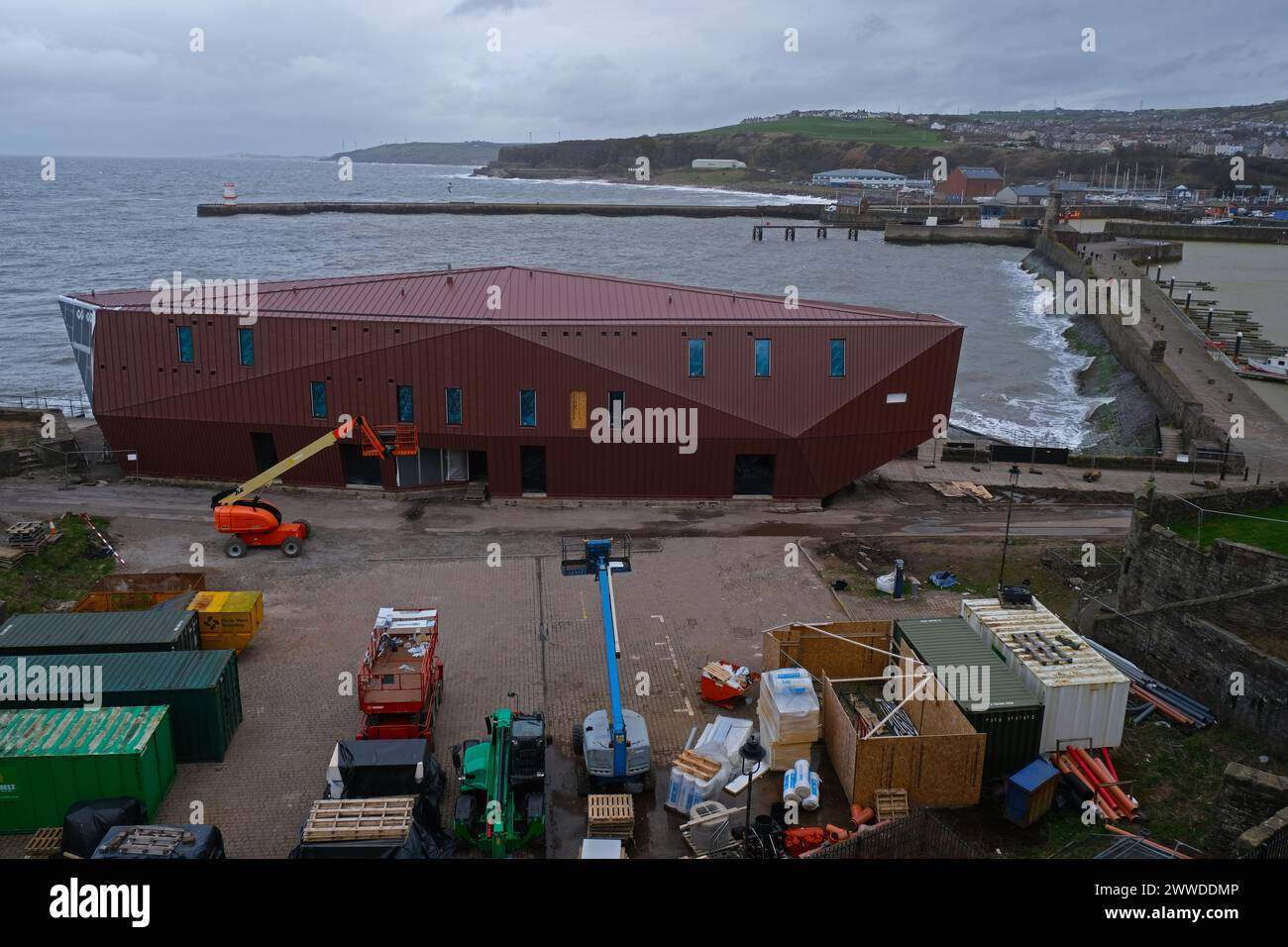 The edge on whitehaven harbour nearing completion Stock Photo - Alamy