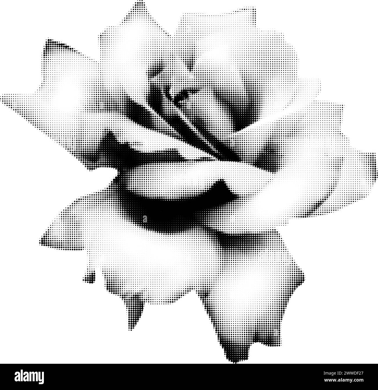 Rose halftone collage element vector illustration isolated Stock Vector ...