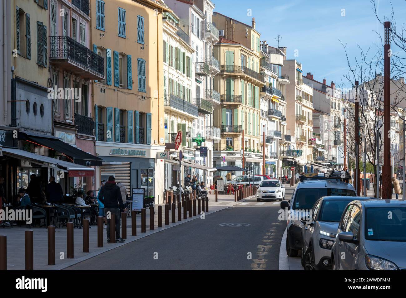 CANNES, FRANCE - JANUARY 29, 2024: Panorama of town of Cannes, Provence ...