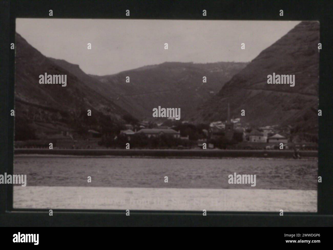 A southern view of Jamestown, St Helena in 1914 shows the town's ...