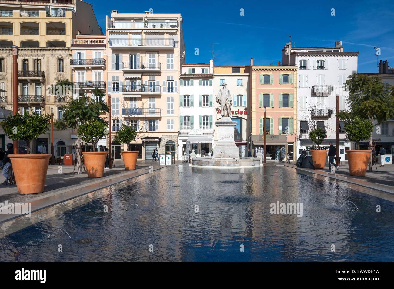 CANNES, FRANCE - JANUARY 29, 2024: Panorama of town of Cannes, Provence ...