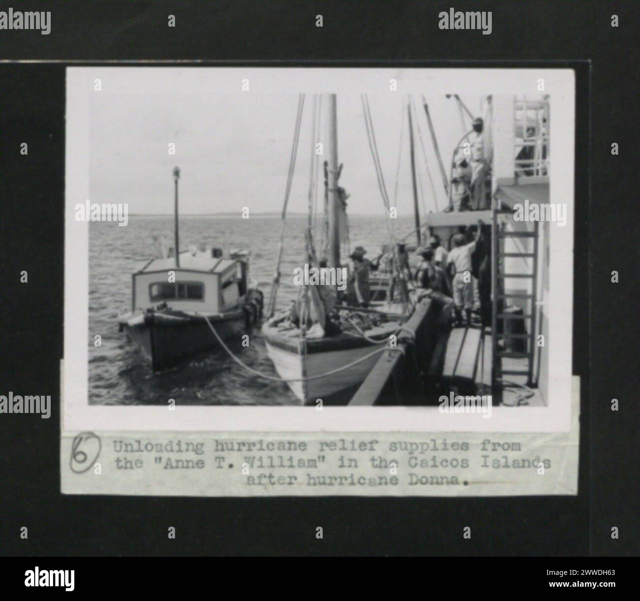 Hurricane relief supplies unloaded from the 'Anne T. William' in the ...