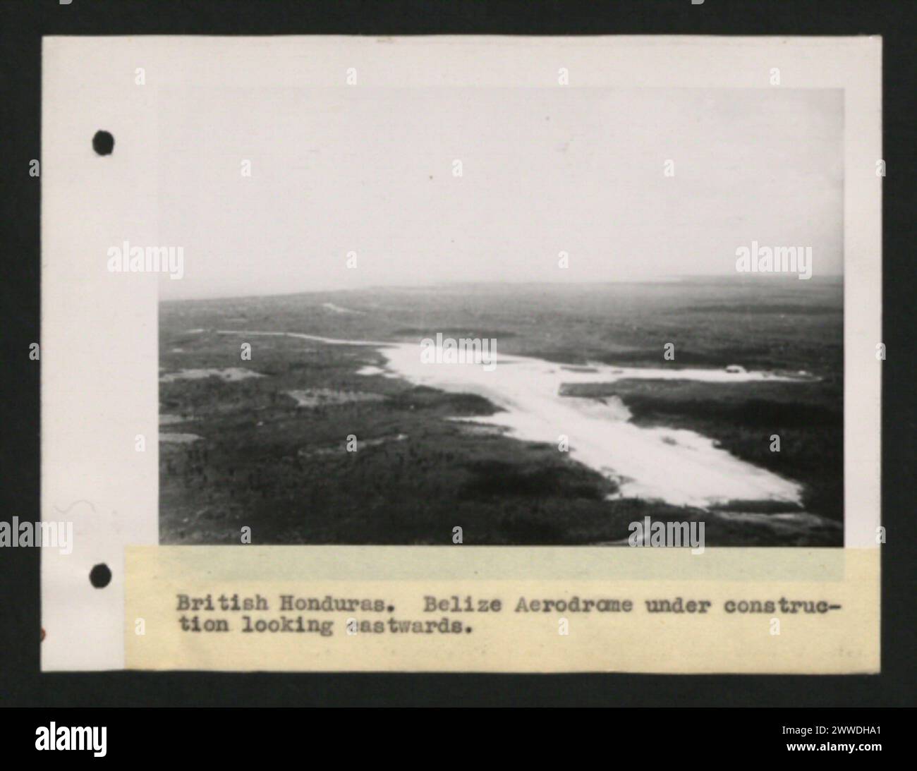 Description: British Honduras. Belize Aerodrome under construction ...