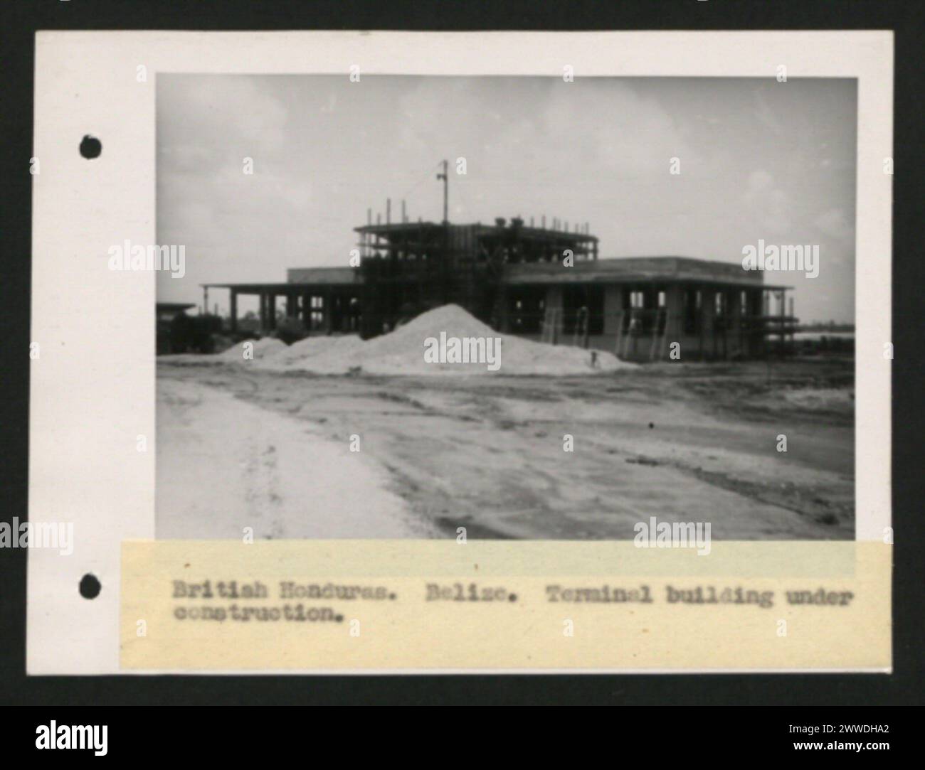 Description: British Honduras. Belize. Terminal building under ...
