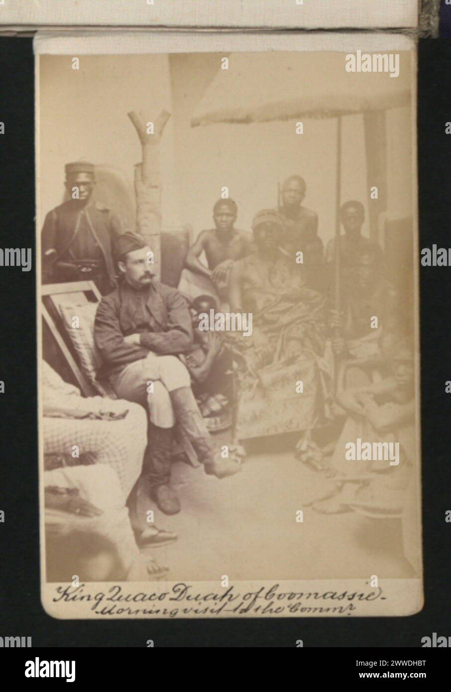 King Quaco Duah of Coomassie is shown during a morning visit to the ...