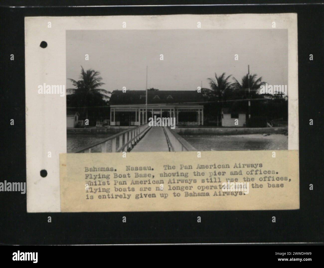 Pan American Airways Flying Boat Base at Nassau, Bahamas in 1944 ...