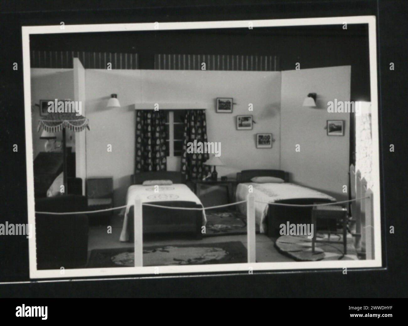 Description: Exhibition of prison industries and handicrafts. Bedroom ...