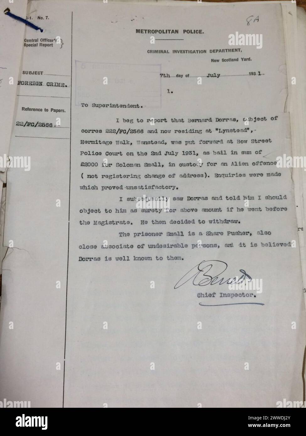 MEPO 3/374 - ALFRED SOLOMON charged with the wilful murder of BARNET ...