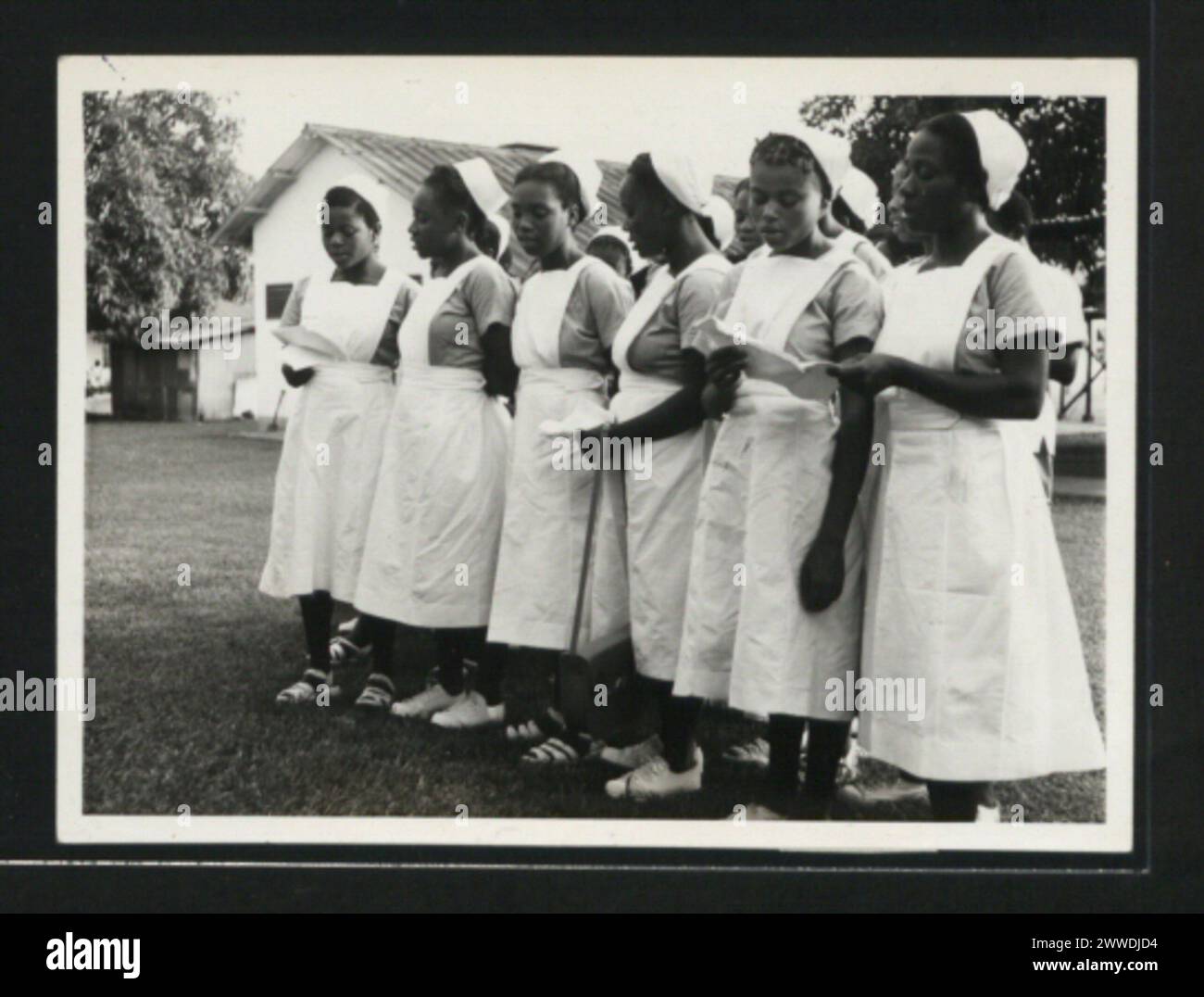 Description: Group of Cameroonian nurses employed by the CDC receiving ...