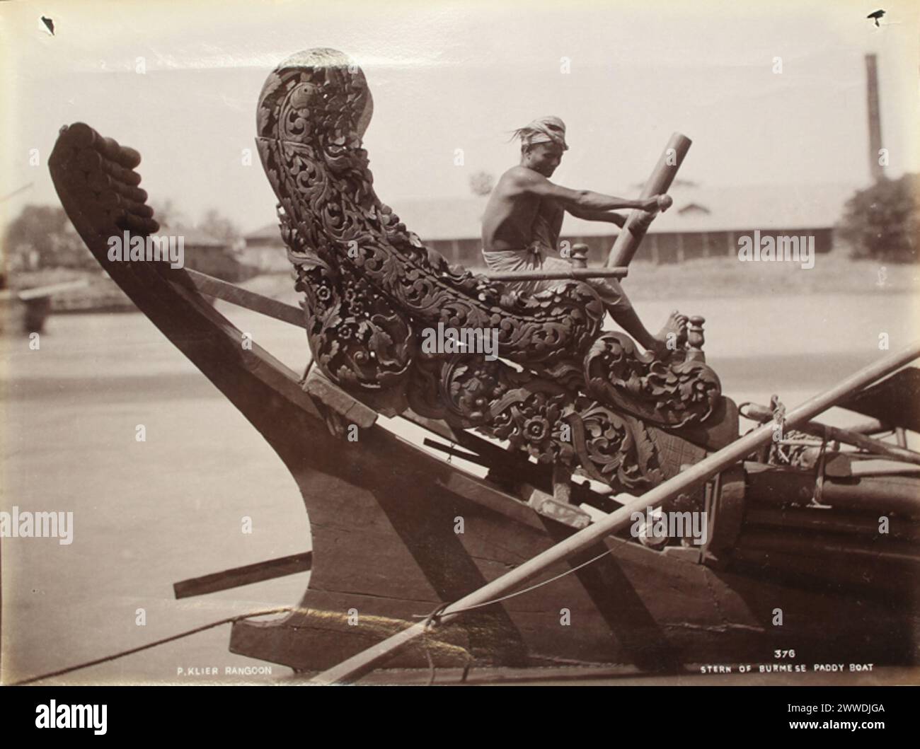 Stern of Burmese Paddy Boat, Rangoon Description: Stern of Burmese ...