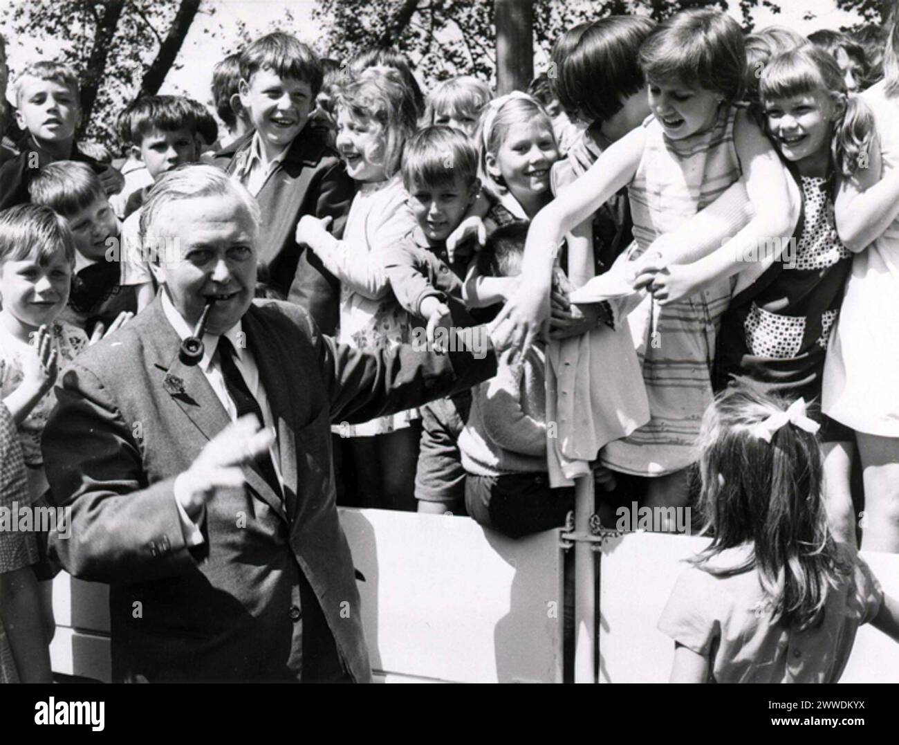 PM Walkabout Description: Labour Prime Minister Harold Wilson at a ...
