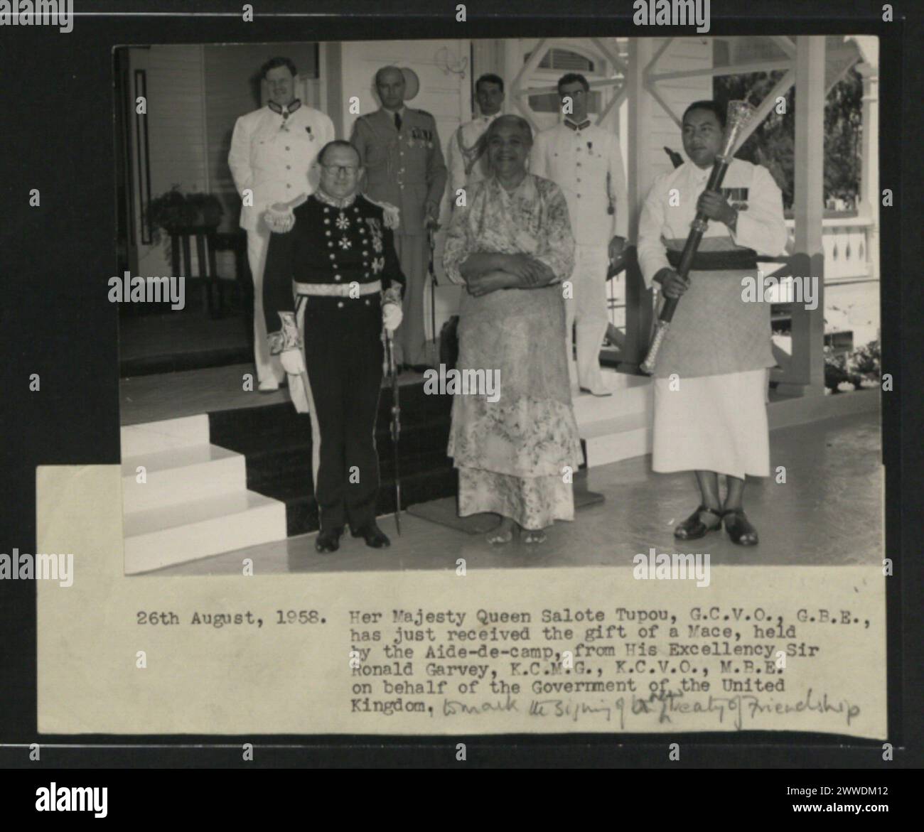 Description: Her Majesty Queen Salote Tupou, G.C.V.O., G.B.E., has just ...
