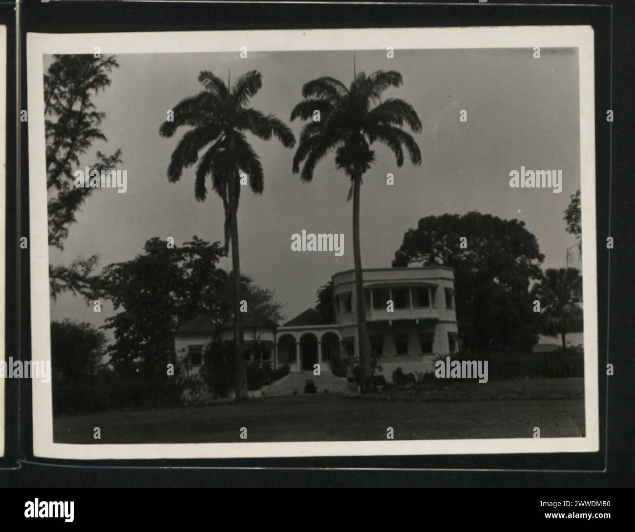 Photograph of Government House in Dominica facing the main lawn ...