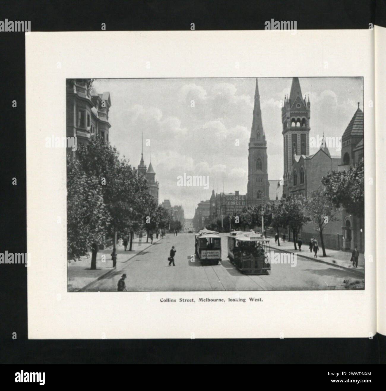 Collins Street in Melbourne, Australia, looking west circa 1900s ...