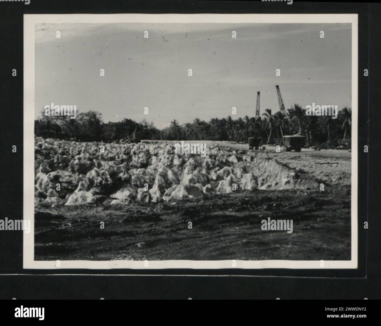 Phosphate mining operations on Ocean Island in the Gilbert and Ellice ...